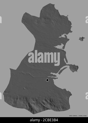 Dublin, county of Ireland. Bilevel elevation map with lakes and rivers ...