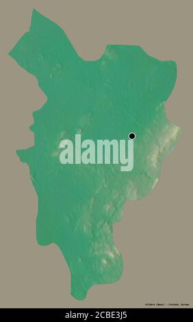 Kildare, county of Ireland. Solid color shape. Corner auxiliary ...