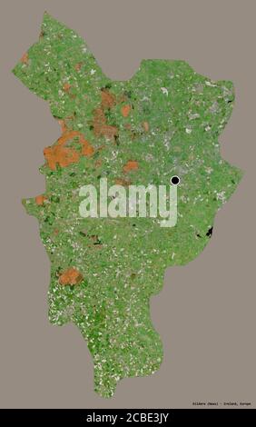 Shape of Kildare, county of Ireland, and its capital. Distance scale ...
