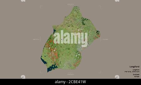 Area of Longford, county of Ireland, isolated on a solid background in ...