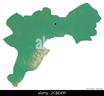 Shape of Offaly, county of Ireland, and its capital. Distance scale ...