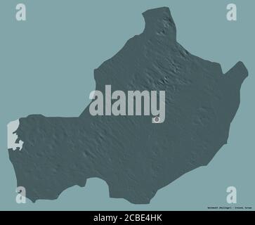 Westmeath, county of Ireland. Colored elevation map with lakes and ...