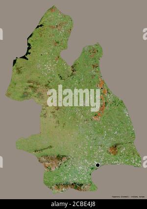 Shape of Tipperary, county of Ireland, with its capital isolated on ...
