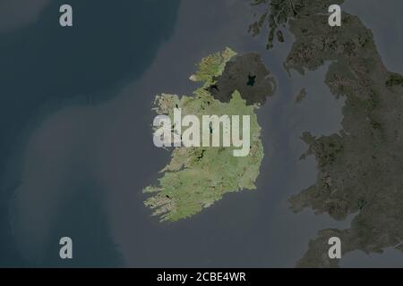 Shape of Ireland separated by the desaturation of neighboring areas ...