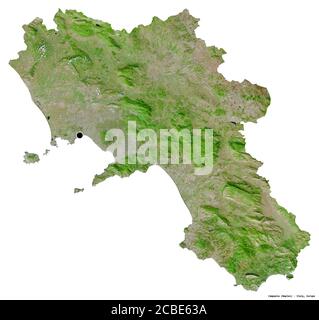 Satellite view of the Campania region. Italy. 3d render. Physical map ...