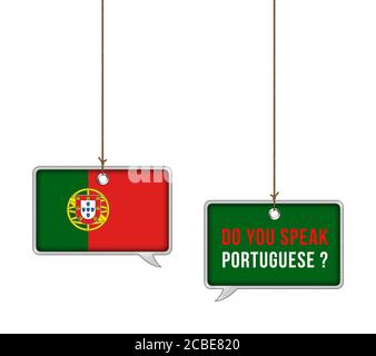 PORTUGUESE, Language learning Concept. Illustration with an arrow ...