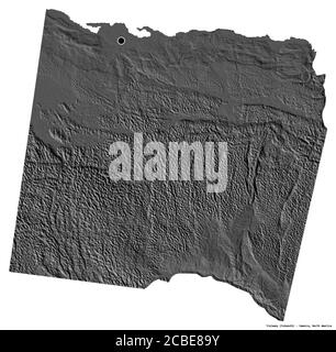 Trelawny, parish of Jamaica. Bilevel elevation map with lakes and ...