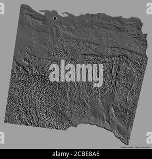 Trelawny, parish of Jamaica. Bilevel elevation map with lakes and ...