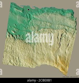 Trelawny, parish of Jamaica. Solid color shape. Locations of major ...