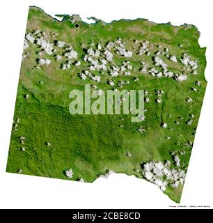 Shape of Trelawny, parish of Jamaica, with its capital isolated on ...