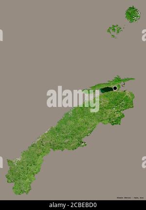 Shape of Shimane, prefecture of Japan, with its capital isolated on ...