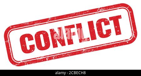 CONFLICT red grungy rectangle stamp sign Stock Photo - Alamy