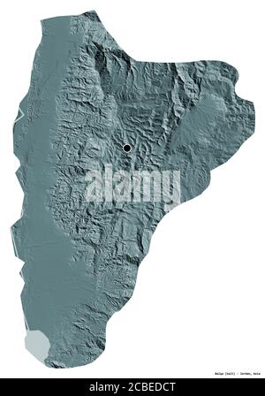Balqa, province of Jordan. Colored elevation map with lakes and rivers ...
