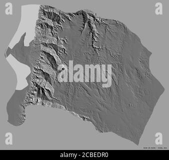 Karak, province of Jordan. Bilevel elevation map with lakes and rivers ...