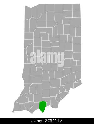 Map of Perry County, Indiana Stock Photo - Alamy