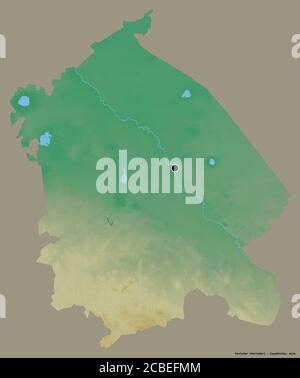 Pavlodar, region of Kazakhstan. Solid color shape. Locations and names ...