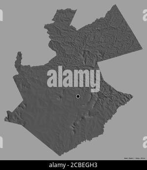 Bomet, county of Kenya. Bilevel elevation map with lakes and rivers ...