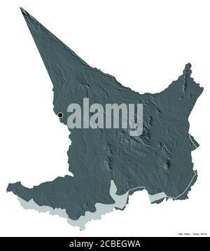 Embu, county of Kenya. Colored elevation map with lakes and rivers ...