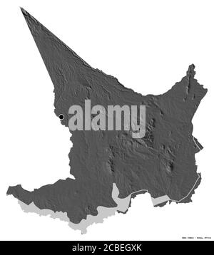 Embu, county of Kenya. Bilevel elevation map with lakes and rivers ...