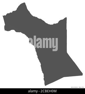Garissa, county of Kenya. Bilevel elevation map with lakes and rivers ...