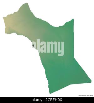 Shape of Garissa, county of Kenya, with its capital isolated on solid ...