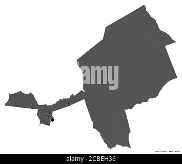 Isiolo, county of Kenya. Bilevel elevation map with lakes and rivers ...
