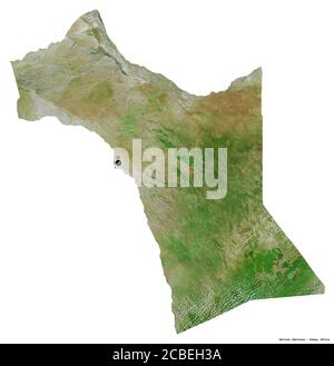 Shape of Garissa, county of Kenya, with its capital isolated on solid ...