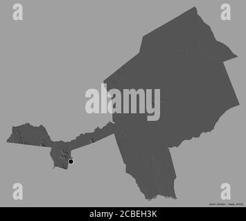 Isiolo, county of Kenya. Bilevel elevation map with lakes and rivers ...