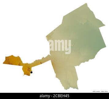 Shape of Isiolo, county of Kenya, with its capital isolated on white ...