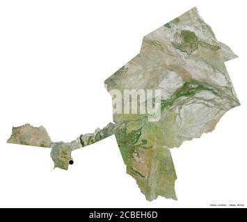 Shape of Isiolo, county of Kenya, with its capital isolated on solid ...
