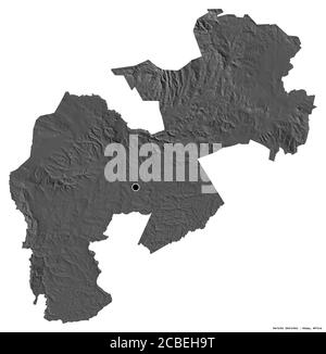 Kericho, county of Kenya. Bilevel elevation map with lakes and rivers ...