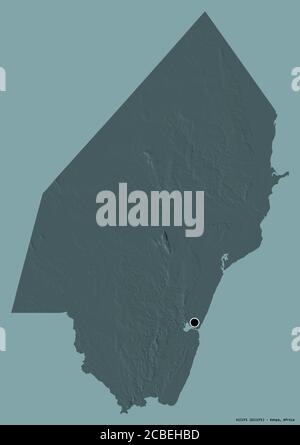 Shape of Kilifi, county of Kenya, and its capital. Distance scale ...