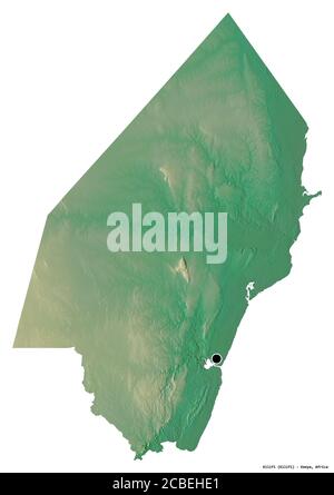 Shape of Kilifi, county of Kenya, and its capital. Distance scale ...