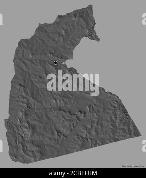 Kisii, county of Kenya. Bilevel elevation map with lakes and rivers ...