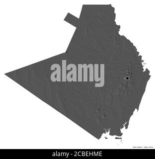 Shape of Kwale, county of Kenya, with its capital isolated on white ...