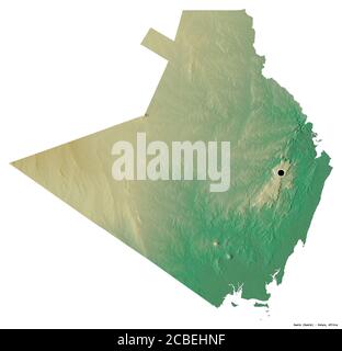 Shape of Kwale, county of Kenya, with its capital isolated on white ...