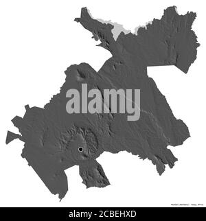 Machakos, county of Kenya. Bilevel elevation map with lakes and rivers ...