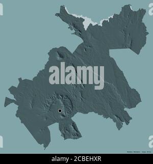 Shape of Machakos, county of Kenya, and its capital. Distance scale ...
