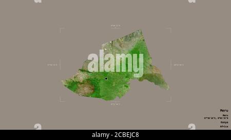 Area of Meru, county of Kenya, isolated on a solid background in a ...
