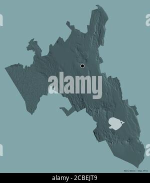 Nakuru, county of Kenya. Colored elevation map with lakes and rivers ...