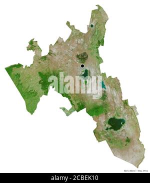 Shape of Nakuru, county of Kenya, with its capital isolated on solid ...