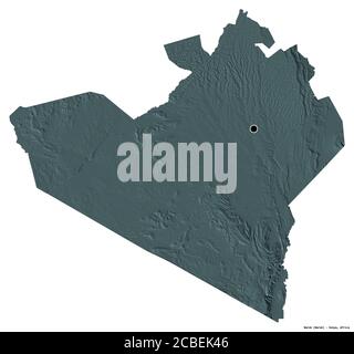 Narok, county of Kenya. Elevation map colored in wiki style with lakes ...