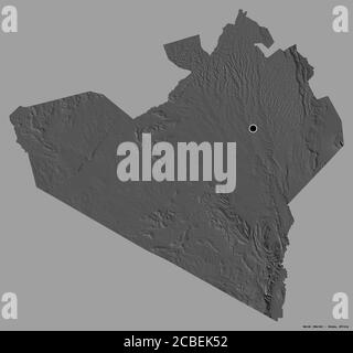 Shape of Narok, county of Kenya, and its capital. Distance scale ...