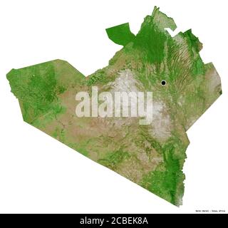 Shape of Narok, county of Kenya, and its capital. Distance scale ...