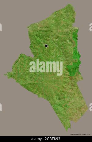 Shape of Nyamira, county of Kenya, with its capital isolated on white ...