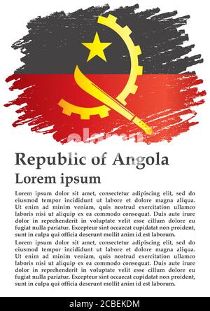 Flag of Angola, template for the award, an official document with a ...