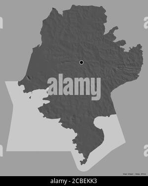 Siaya, county of Kenya. Bilevel elevation map with lakes and rivers ...