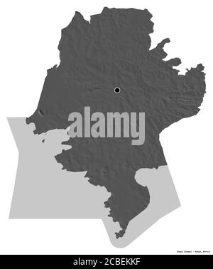 Siaya, county of Kenya. Bilevel elevation map with lakes and rivers ...