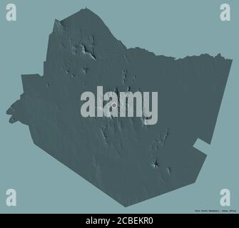 Taita Taveta, county of Kenya. Colored elevation map with lakes and ...