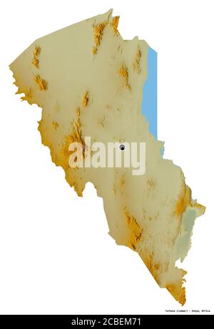 Shape of Turkana, county of Kenya, and its capital. Distance scale ...